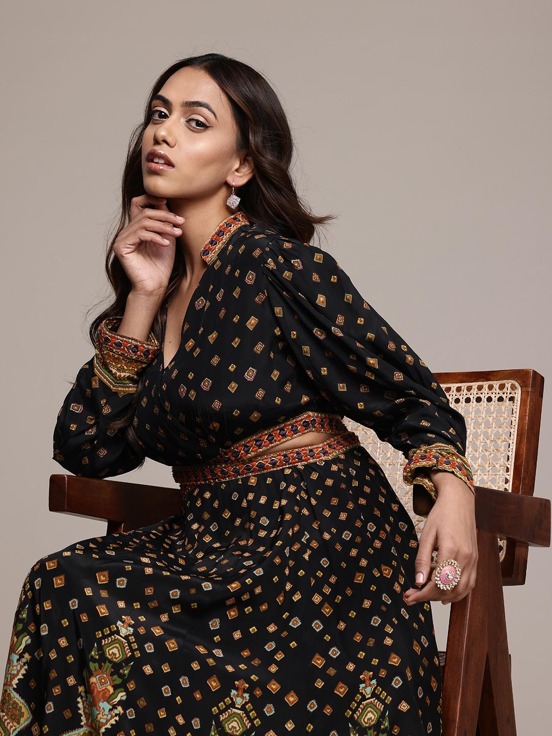 Buy Ritu Kumar Print Fit & Flare Maxi Dress - Dresses for Women ...