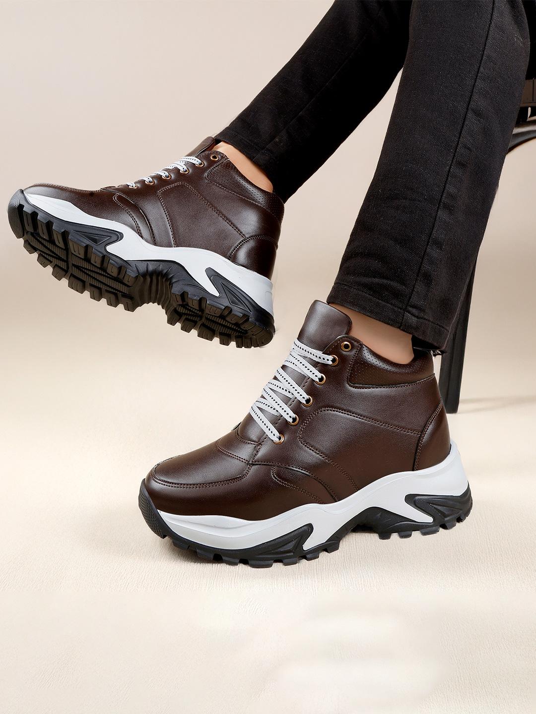 Buy Bxxy Men High Top Round Toe Elevator Sneakers - Casual Shoes for ...