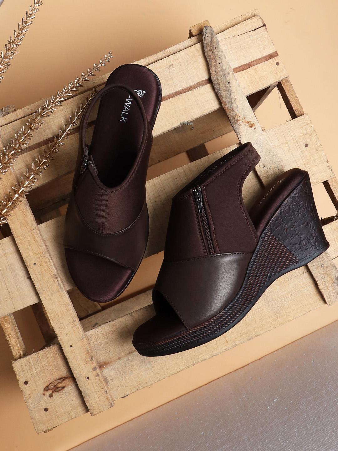 Buy V WALK Women Mid Top Open Toe Wedge Heel Sandals - Heels for Women ...