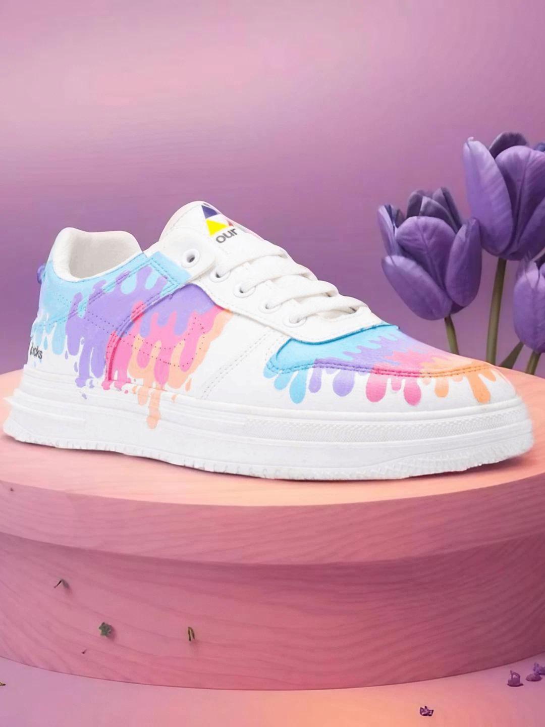 Buy Colour Kicks Women Candy Droping Handpainted Sneakers - Casual ...