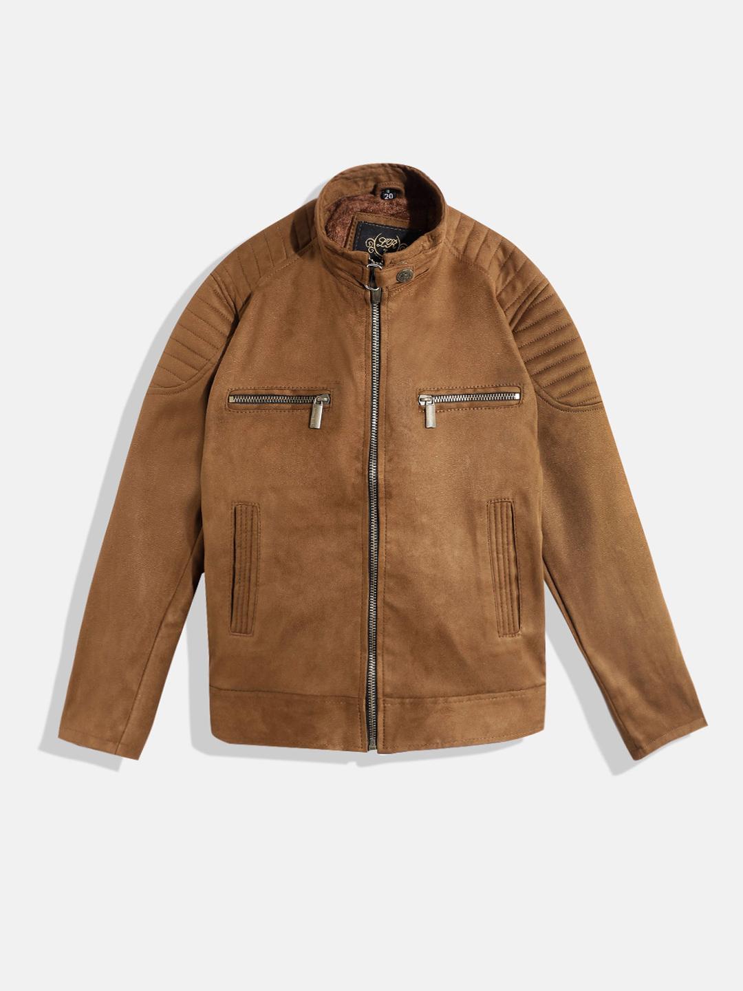 Buy Leather Retail Boys Suede Faux Leather Biker Jacket - Jackets for ...
