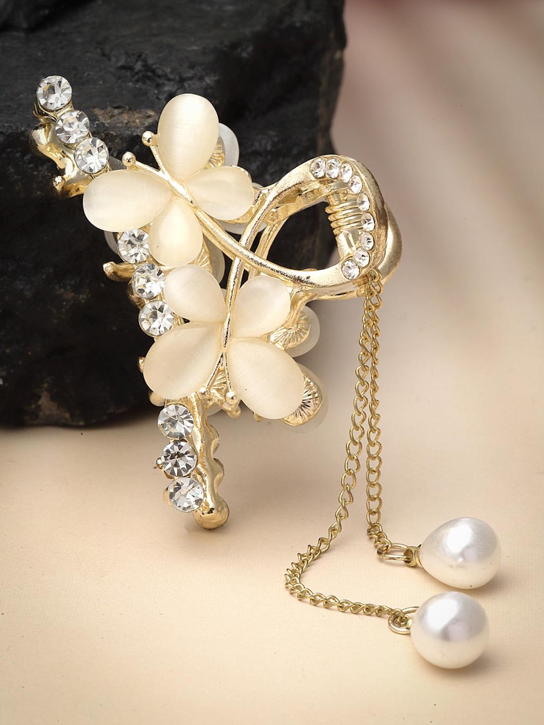 Buy PANASH Women Stone & Studded Embellished Claw Clip - Hair Accessory ...