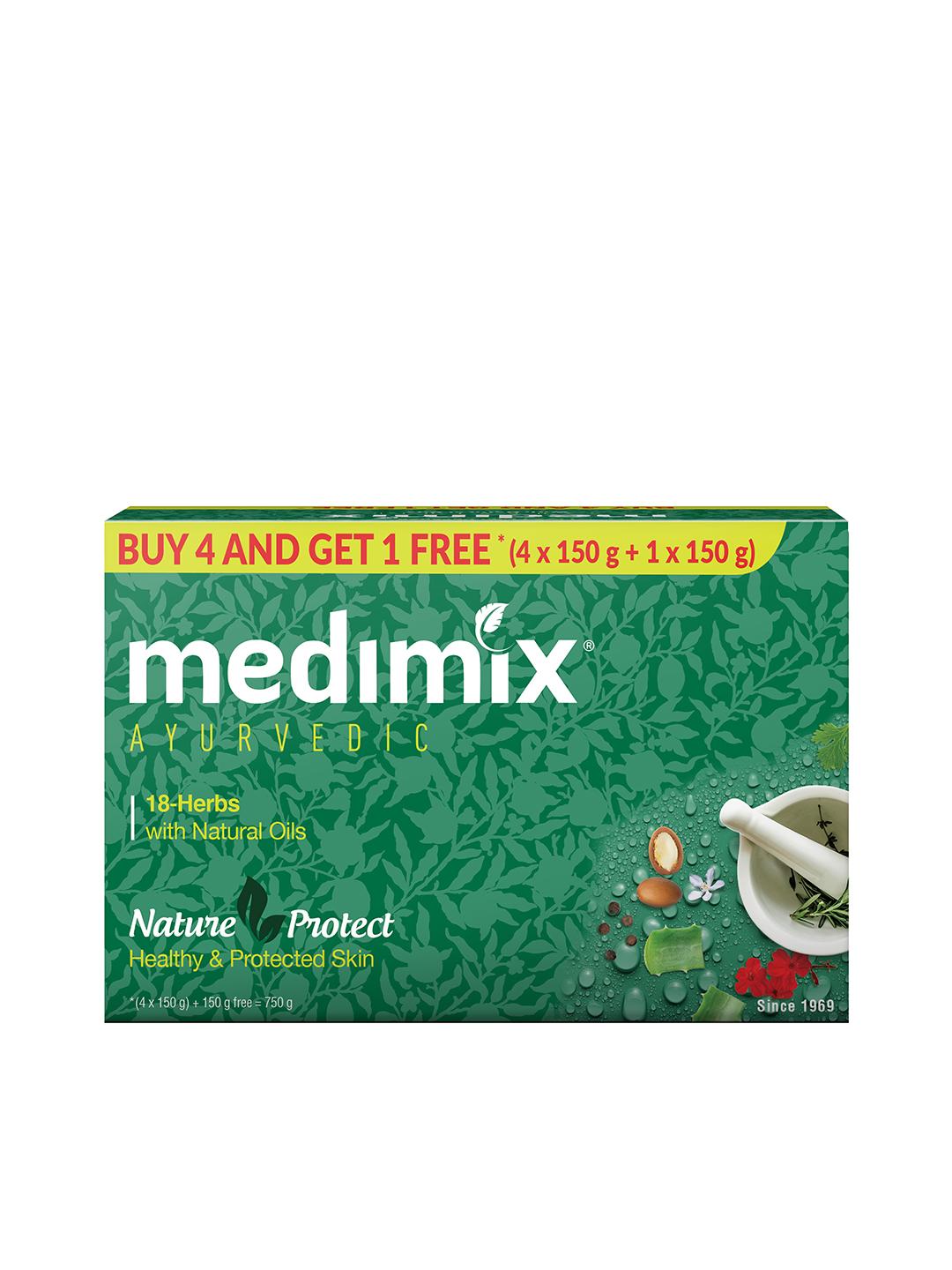 Buy Medimix AYURVEDIC Set Of 5 Classic 18 Herbs Soap 150 G Each - Soap ...