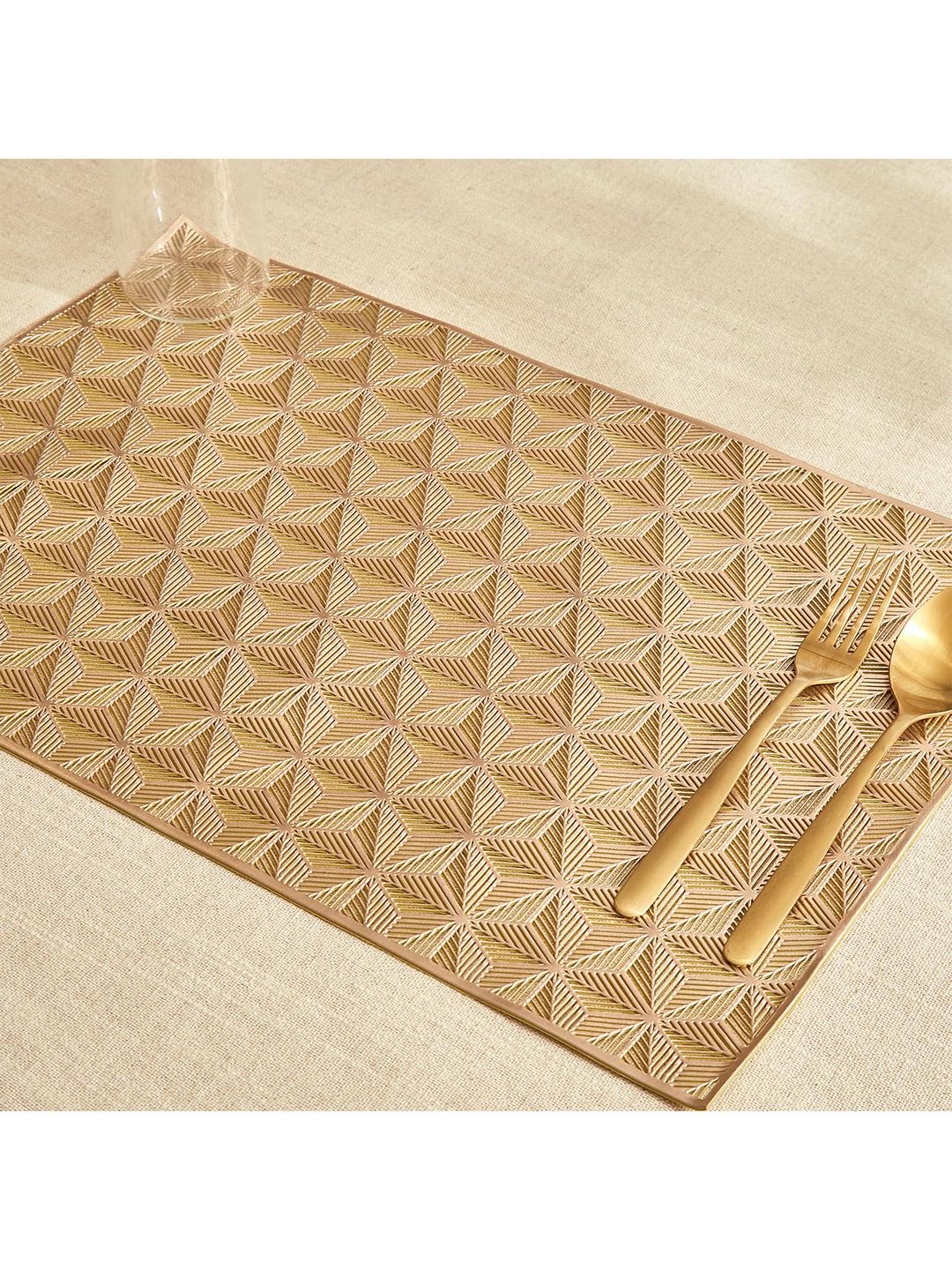 Buy Home Centre Cinder Brown Geometric Table Placemat - Table Placemats ...