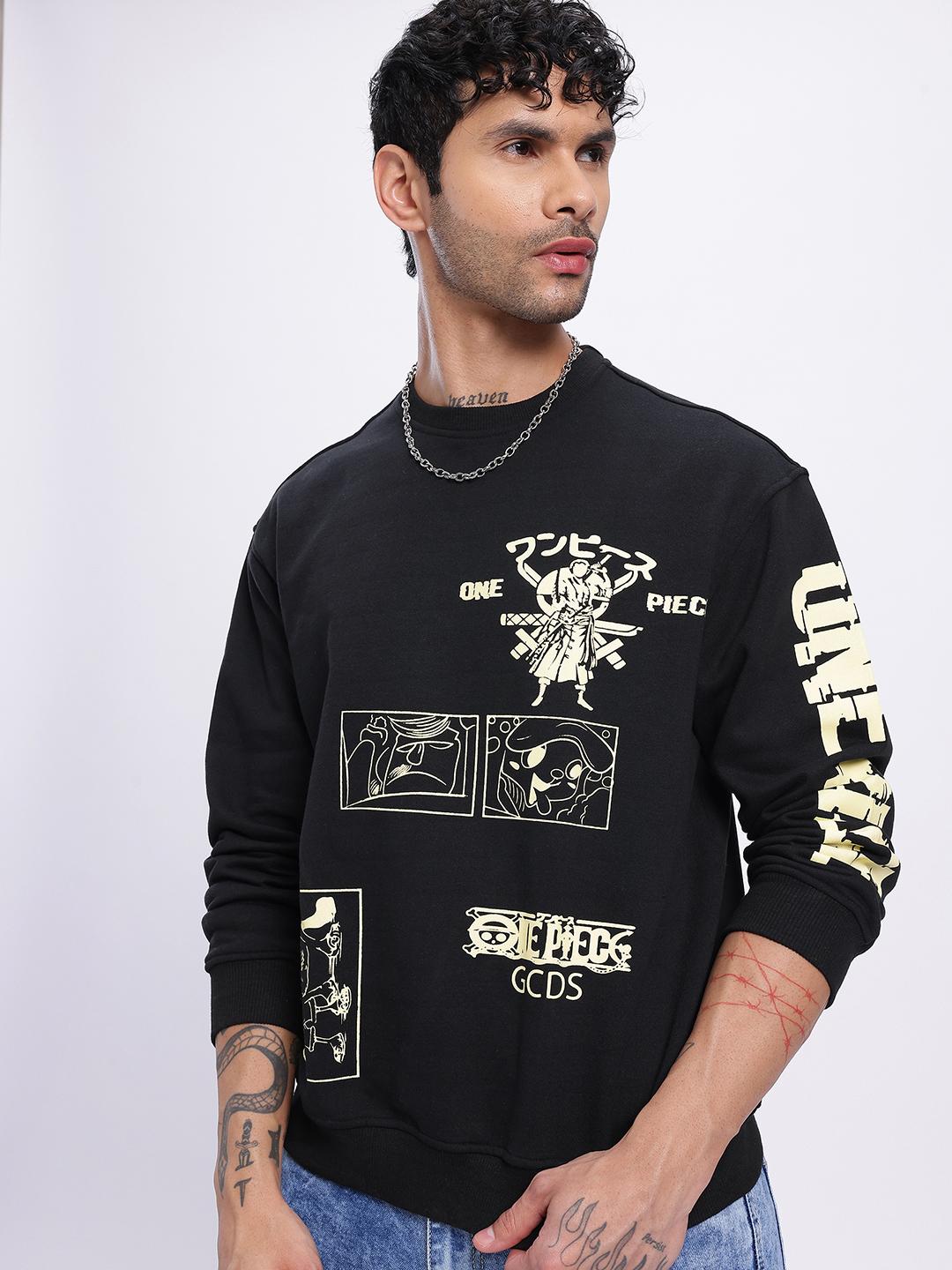 Buy UNRL Graphic Printed Fleece Sweatshirt - Sweatshirts for Men ...