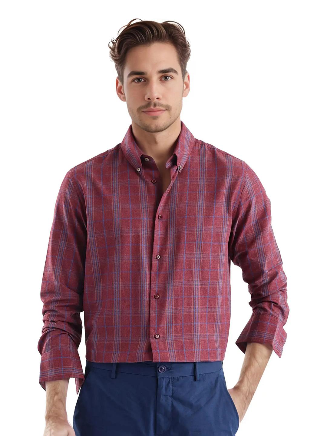Buy RARE RABBIT Men Opaque Checked Casual Regular Fit Shirt - Shirts ...
