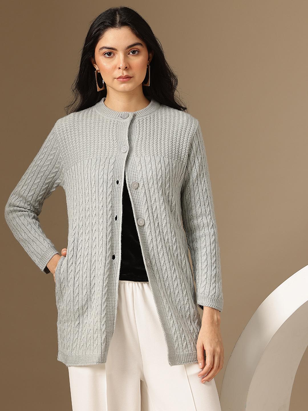 Buy Chemistry Cable Knit Woollen Longline Cardigan - Sweaters for Women ...