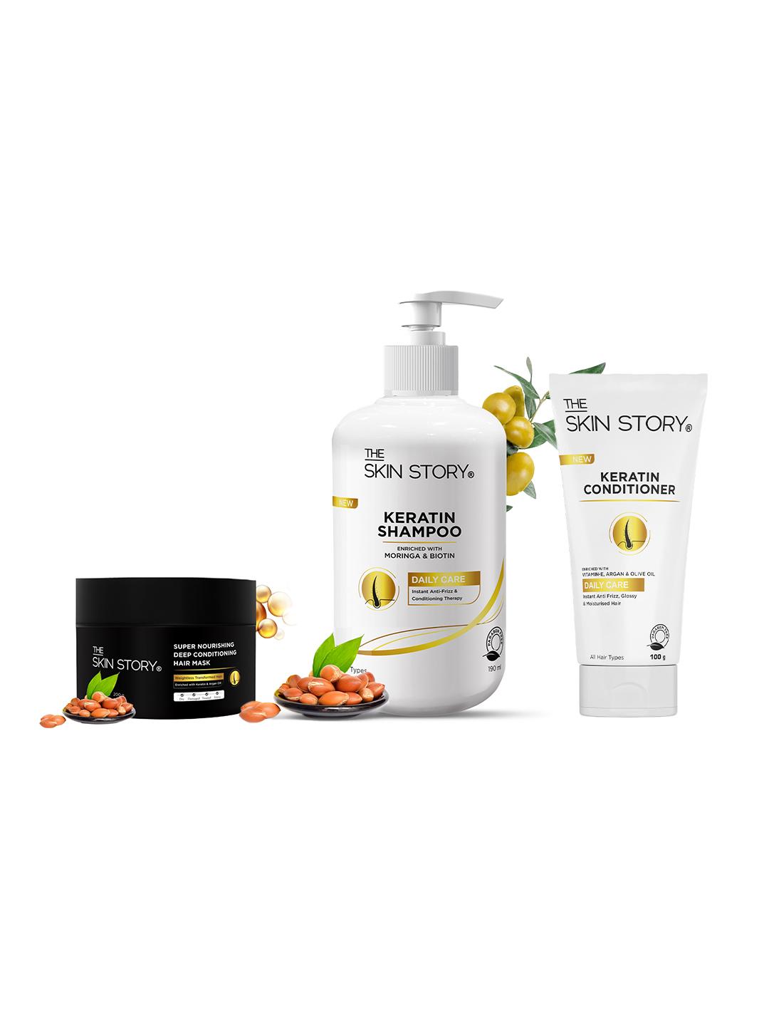 Buy THE SKIN STORY 3 Step Hair Care Trio Hair Mask 200g + Conditioner ...