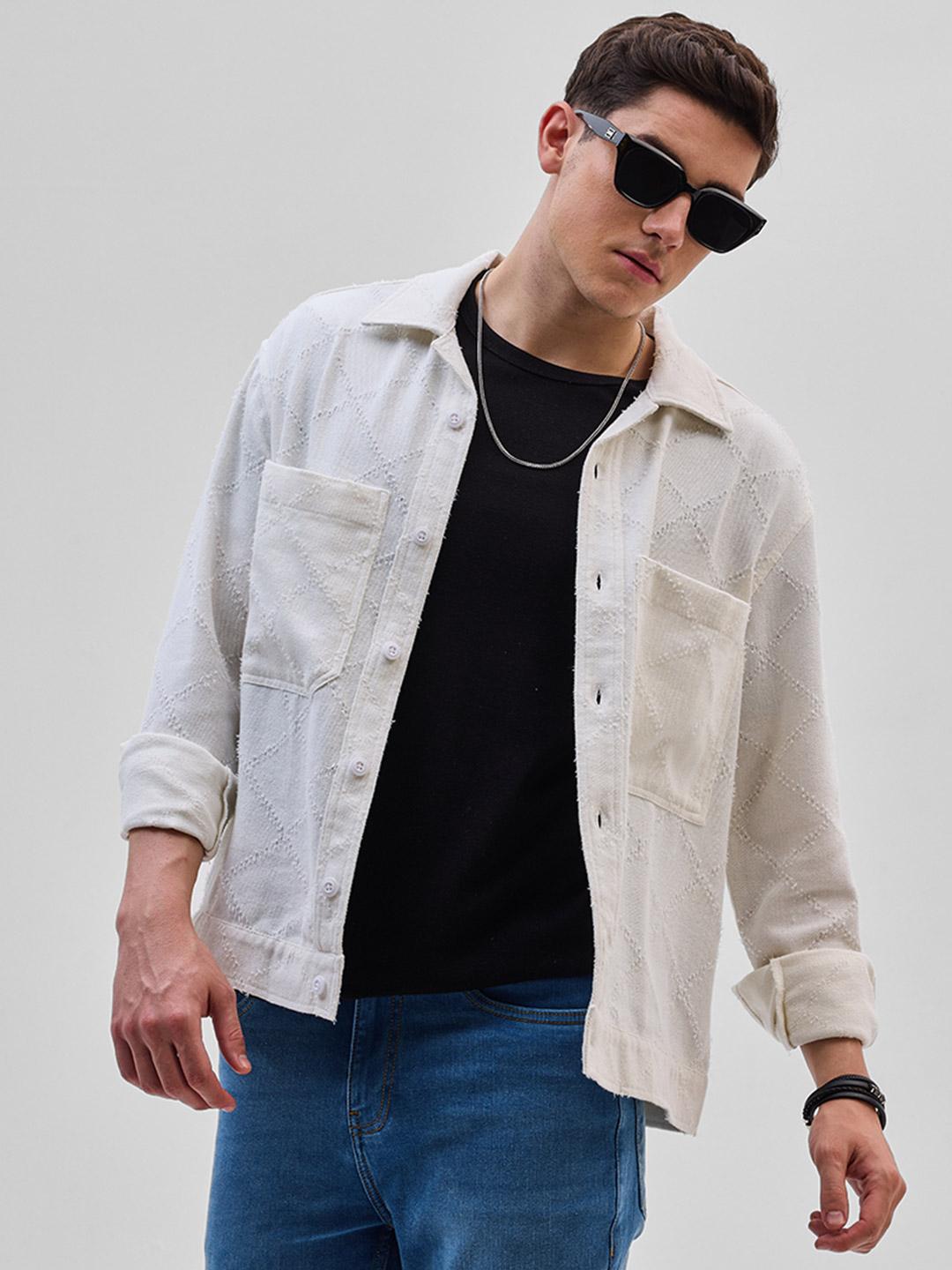 Buy Snitch Men Geometric Open Front Jacket - Jackets for Men 31580316 ...