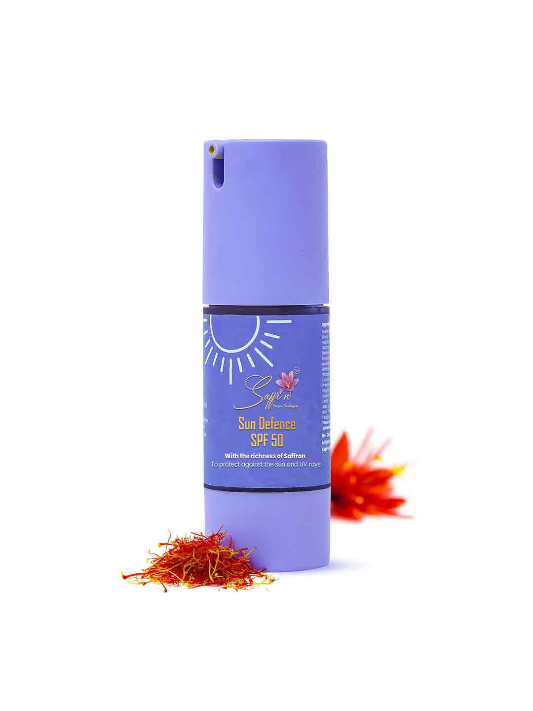 Buy Saffr'n Tinted Sun Defense Cream SPF 50 With Saffron 30 Ml - Face ...
