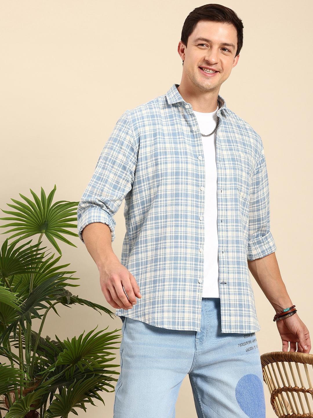 Buy Mast & Harbour Men Standard Checked Cotton Casual Shirt - Shirts ...