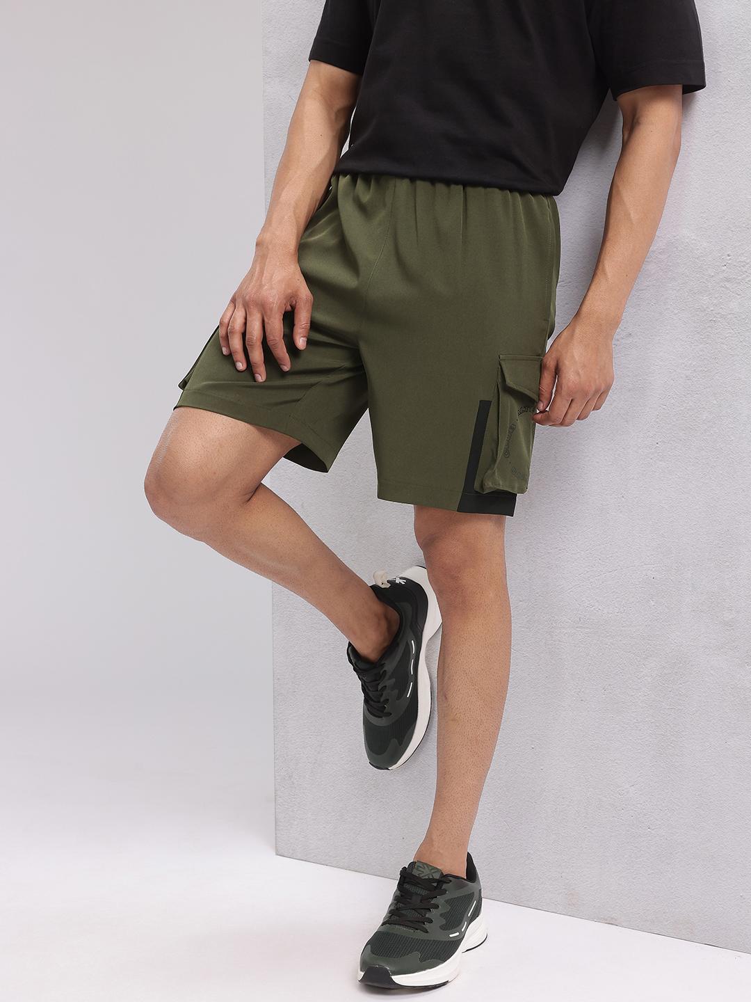 Buy HRX By Hrithik Roshan Men Mid Rise Cargo Style Lifestyle Shorts ...