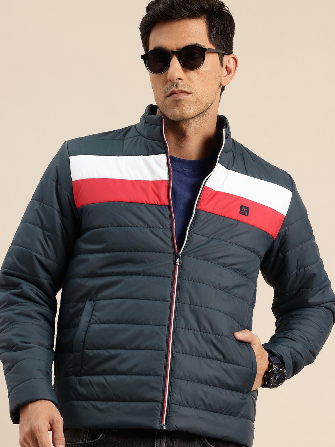 Buy Being Human Colourblocked Mock Collar Padded Jacket - Jackets for ...