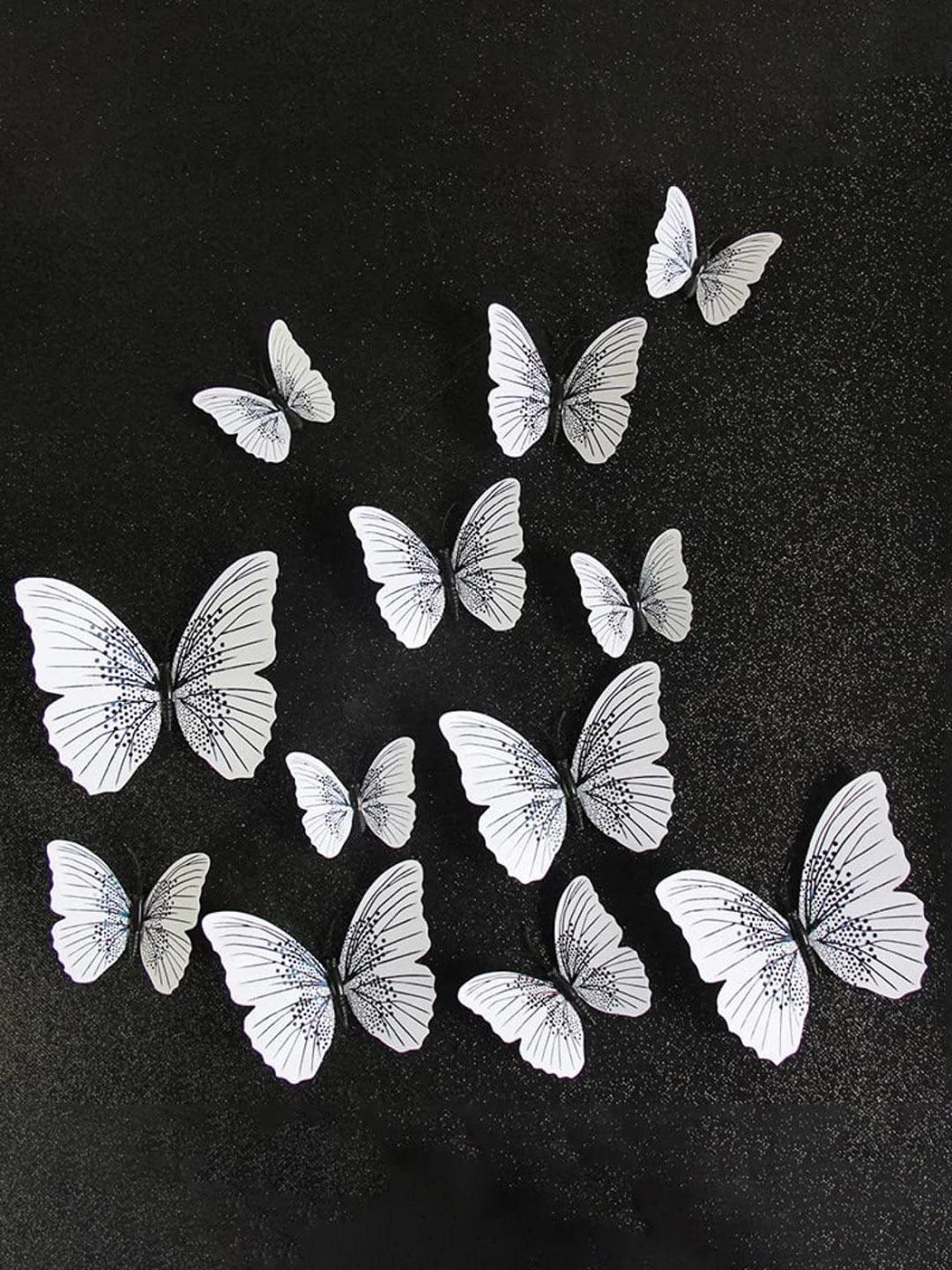 Buy Asian Royal White & Black Printed Waterproof Wall Decals And ...