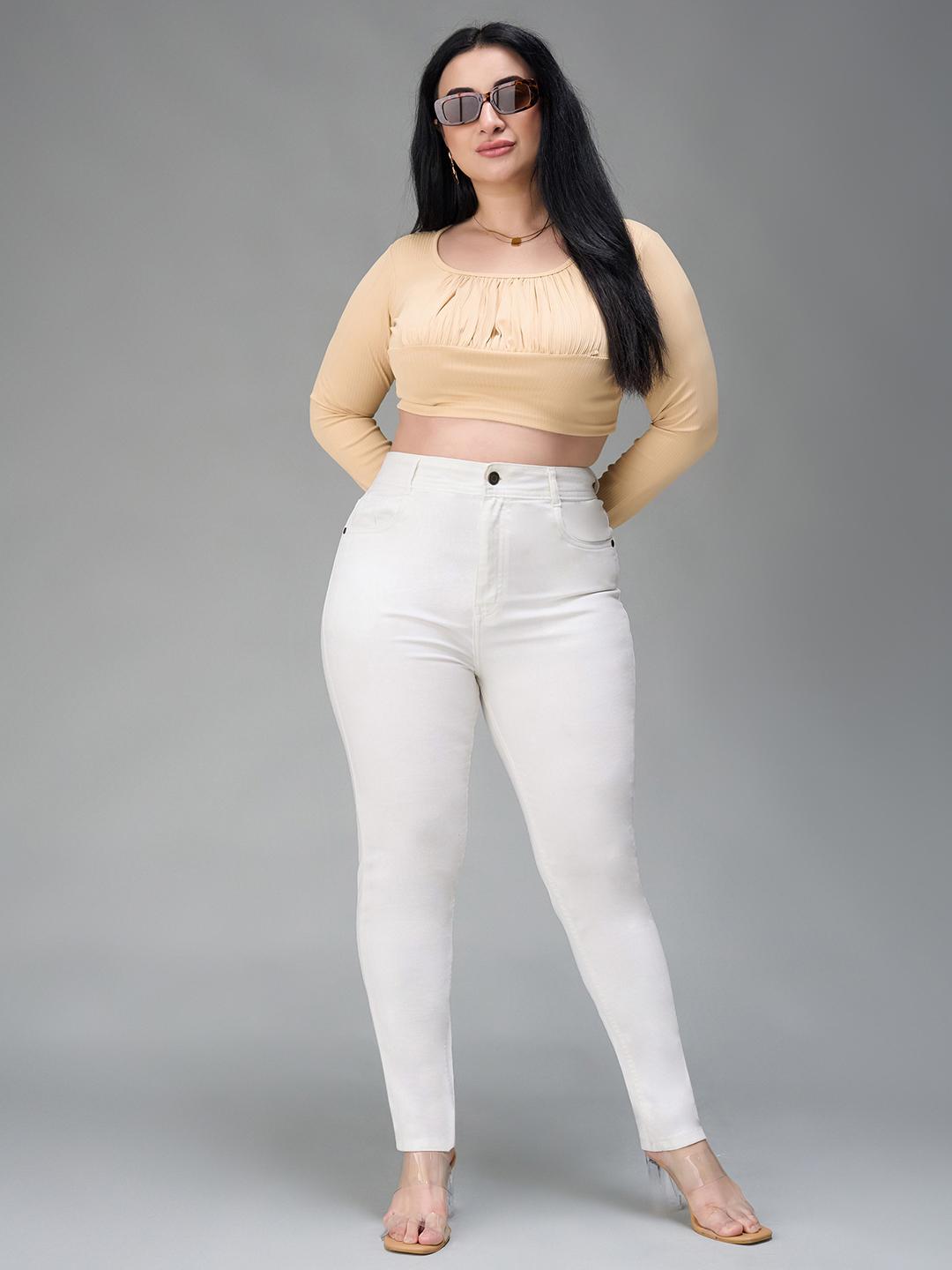 Buy Miss Chase A+ Women Plus Size Skinny Fit High Rise Stretchable ...