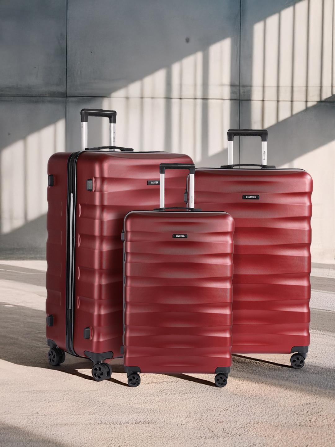 Buy Roadster Unisex Set Of 3 Hard Shell Trolley Suitcases - Trolley Bag ...