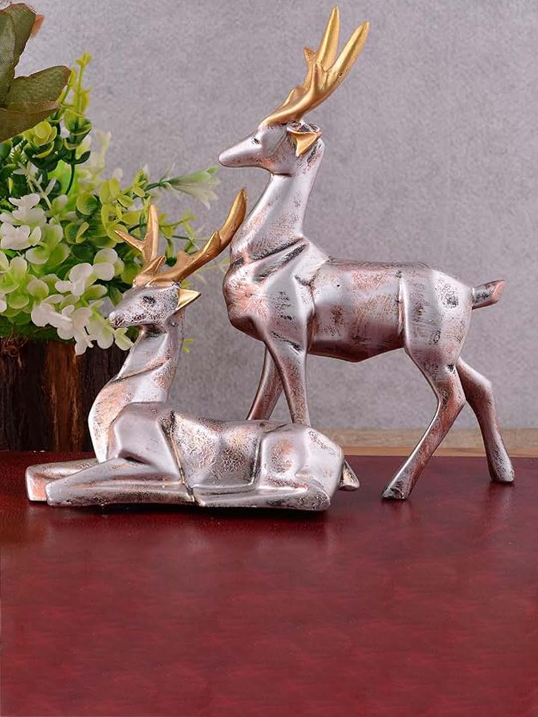 Buy Zart Deer Copper Polyresin Natural Living Room Set Of 2 Medium ...