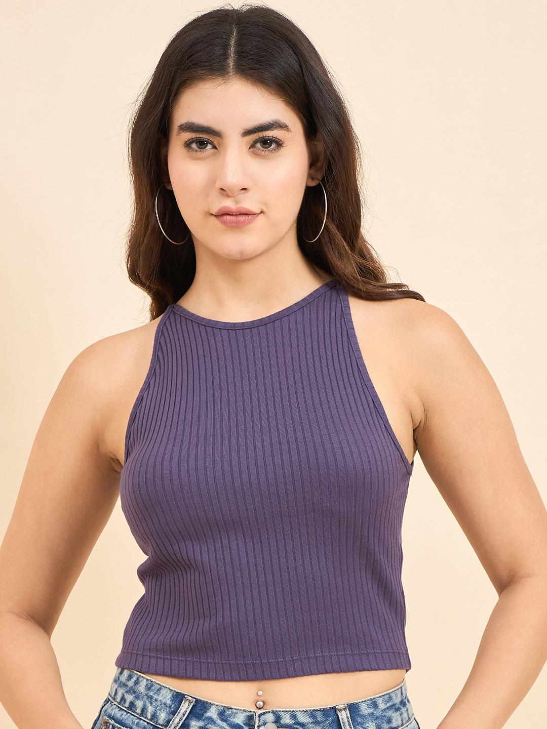 Buy Strong And Brave Women Ribbed Tank Crop Top - Tops for Women ...