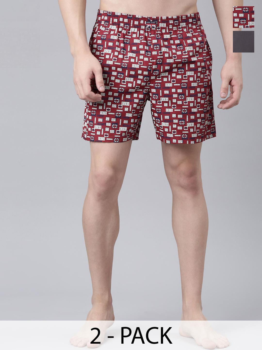 Buy Pepe Jeans Men Pack Of 2 Printed Pure Cotton Boxers - Boxers for ...