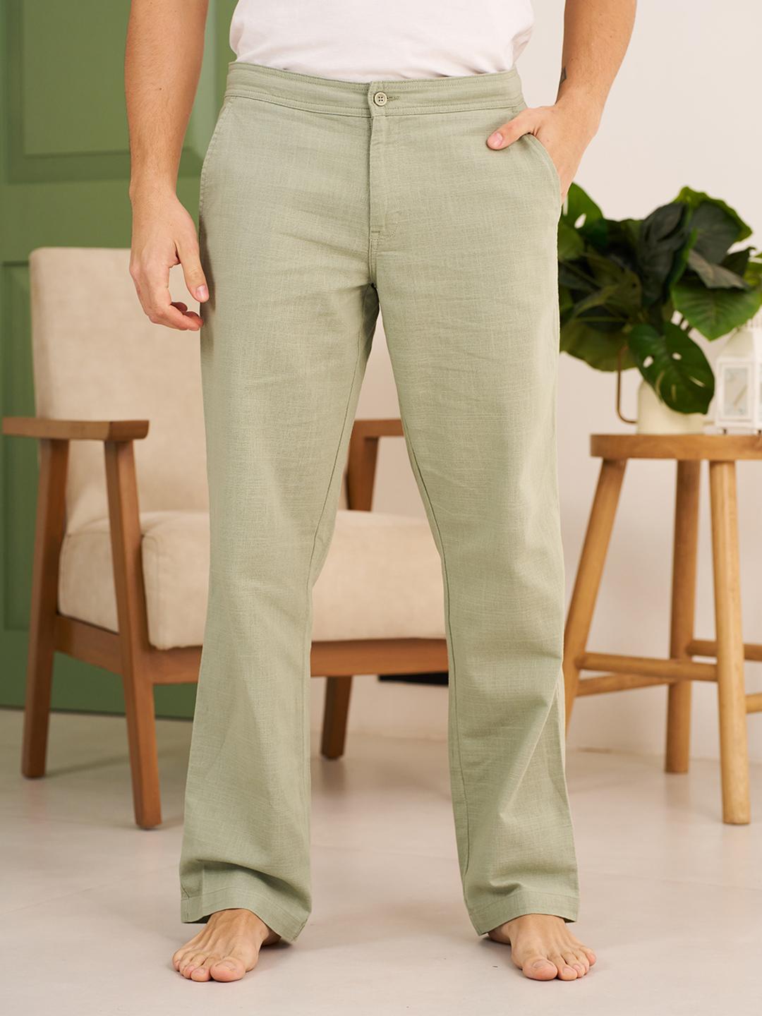 Buy The Pant Project Men Grace Green Relaxed Fit All Day Cotton Lounge ...