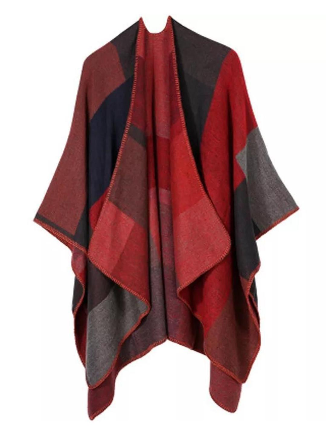 Buy Miss Mosa By Akanksha Red Women Luxury Cashmere Capes - Tops for ...