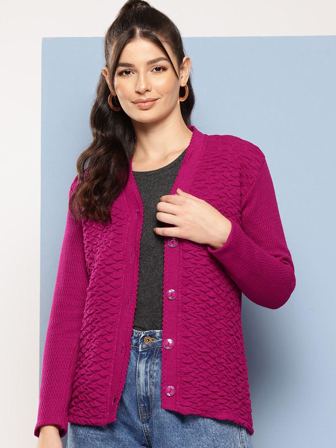 Buy The Roadster Lifestyle Co. Women Self Design Woolen Long Sleeve ...