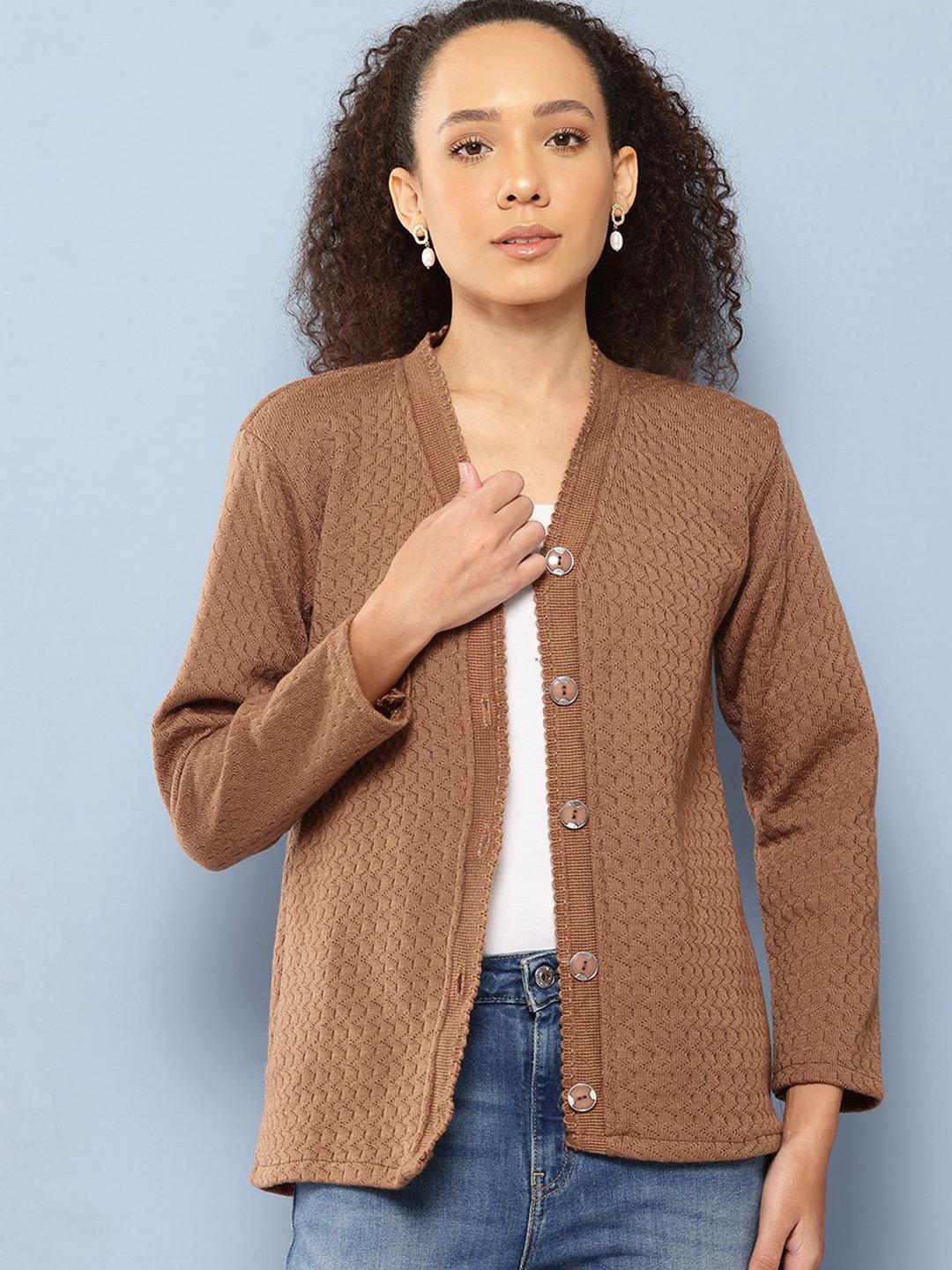 Buy The Roadster Lifestyle Co. Women Self Design Woolen Cardigan ...