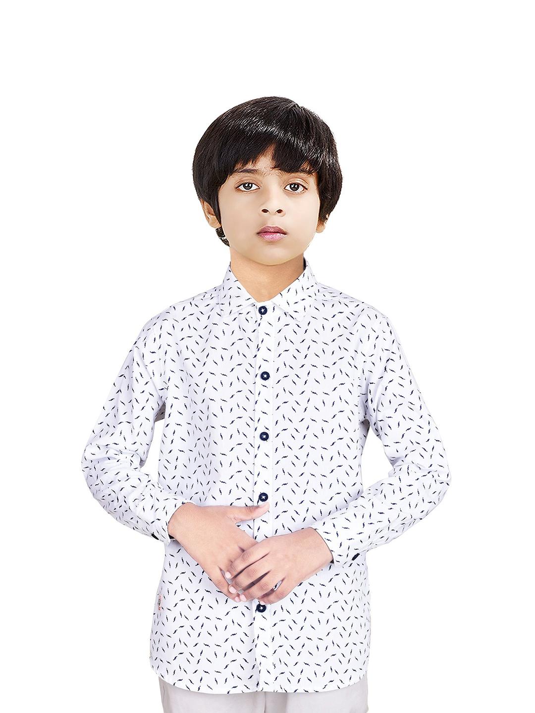 Buy MADE IN THE SHADE Boys Spread Collar Conversational Printed Cotton ...