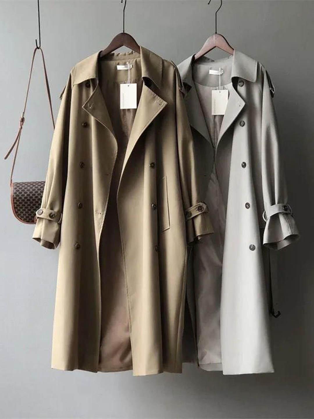 Buy Miss Mosa By Akanksha Women Khaki Seoul Statement Trenchcoat ...