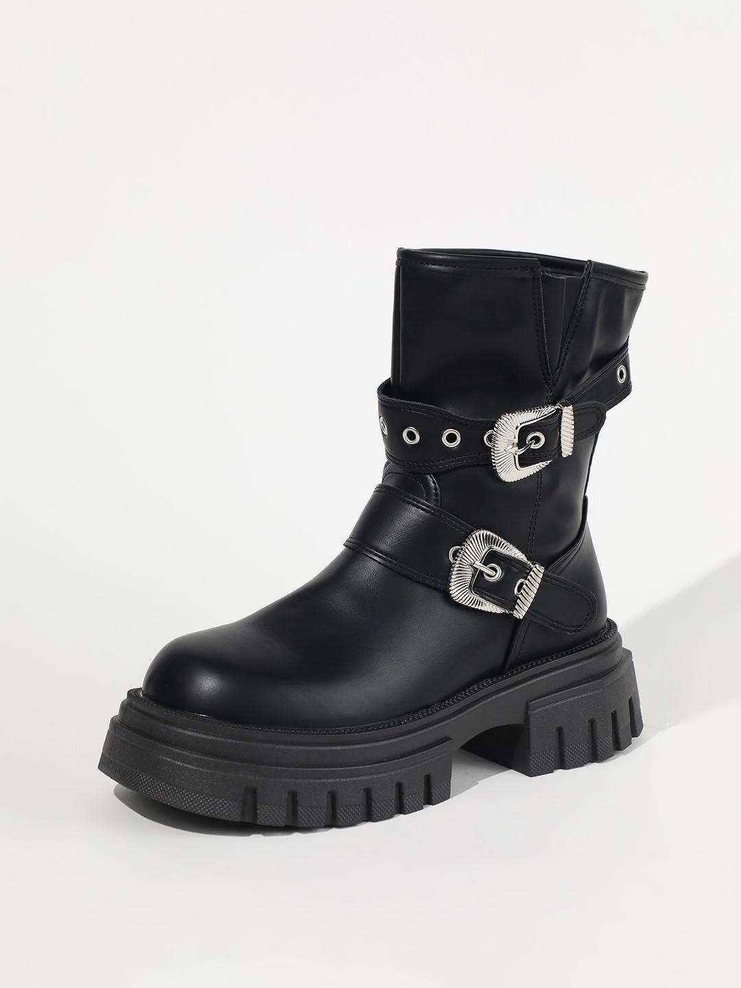 Buy LULU & SKY Women High Top Block Heel Regular Boots - Boots for ...