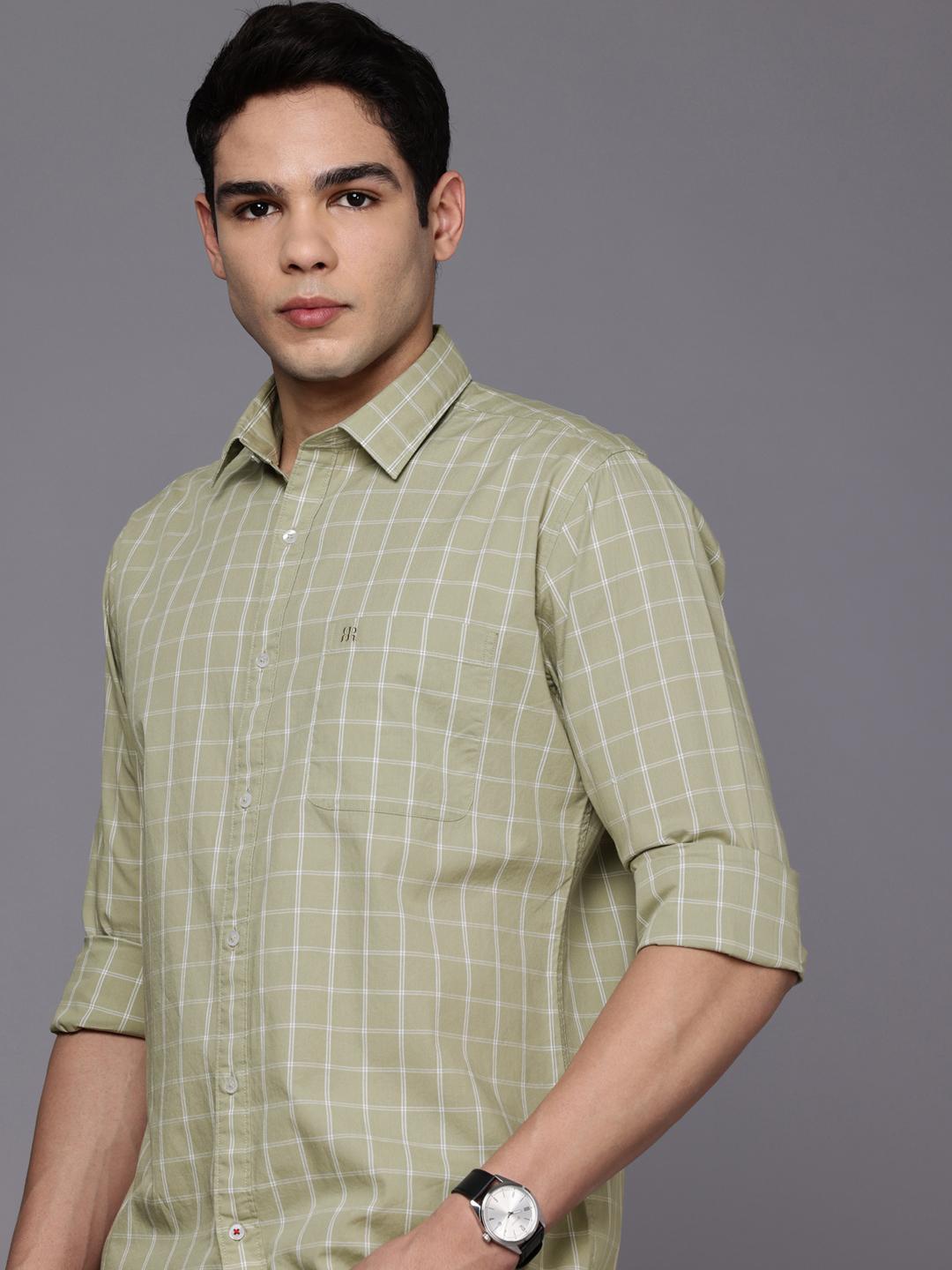 Buy Raymond Pure Cotton Slim Fit Checked Casual Shirt - Shirts for Men ...