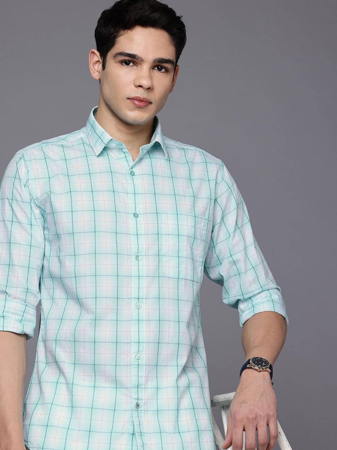 Buy Raymond Pure Cotton Slim Fit Checked Casual Shirt - Shirts for Men ...