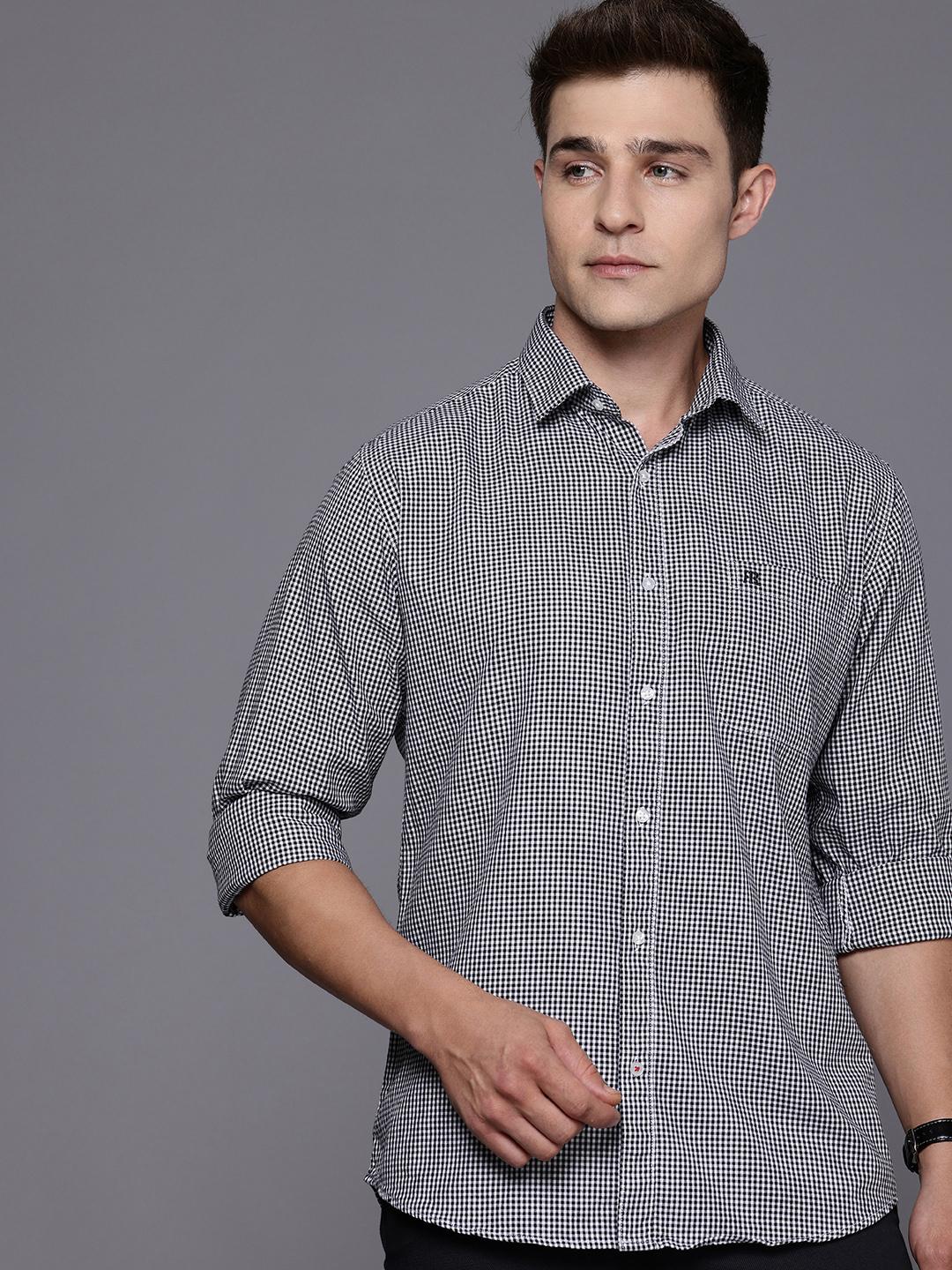 Buy Raymond Pure Cotton Slim Fit Checked Casual Shirt - Shirts for Men ...