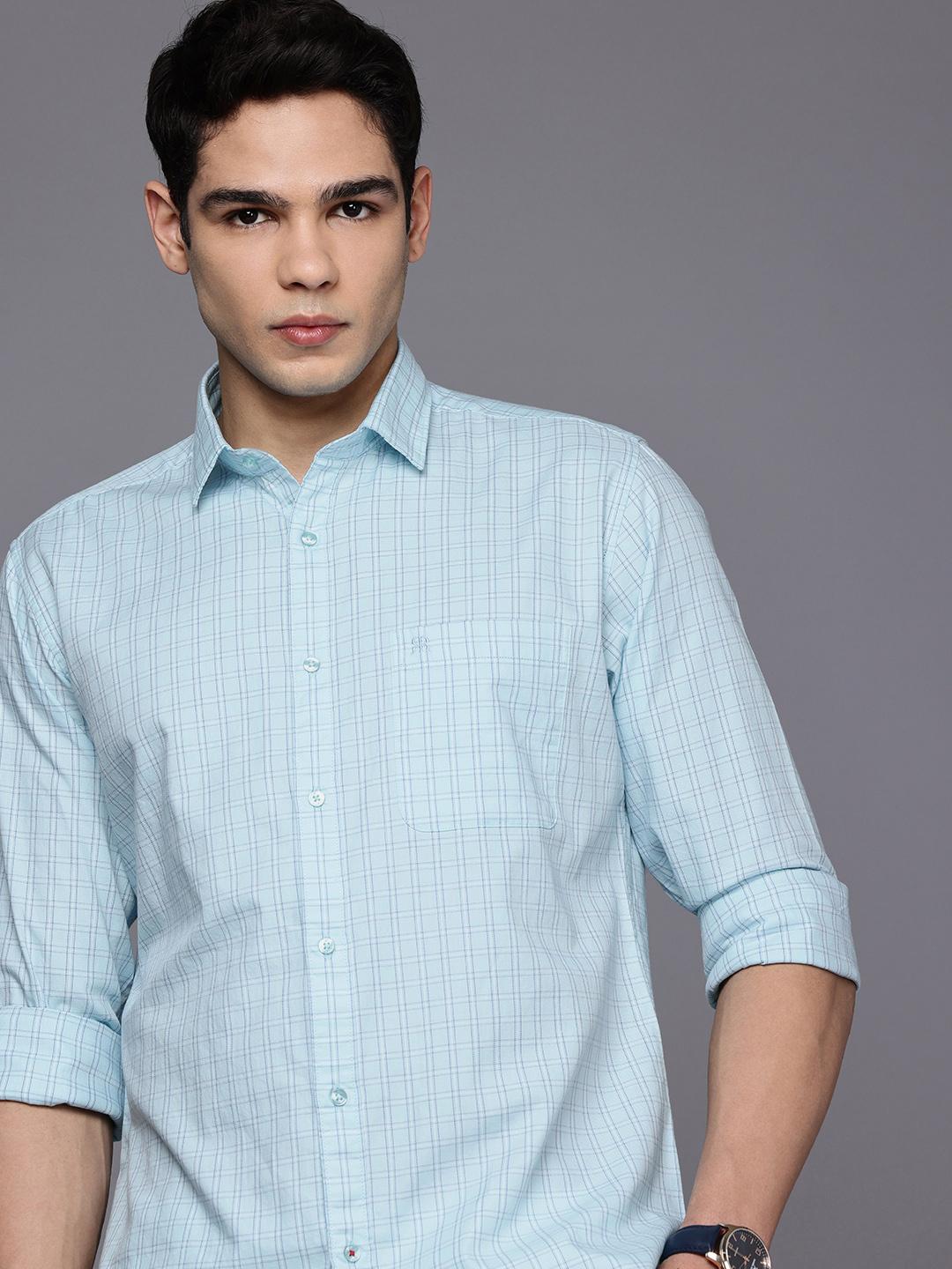 Buy Raymond Pure Cotton Slim Fit Checked Casual Shirt - Shirts for Men ...