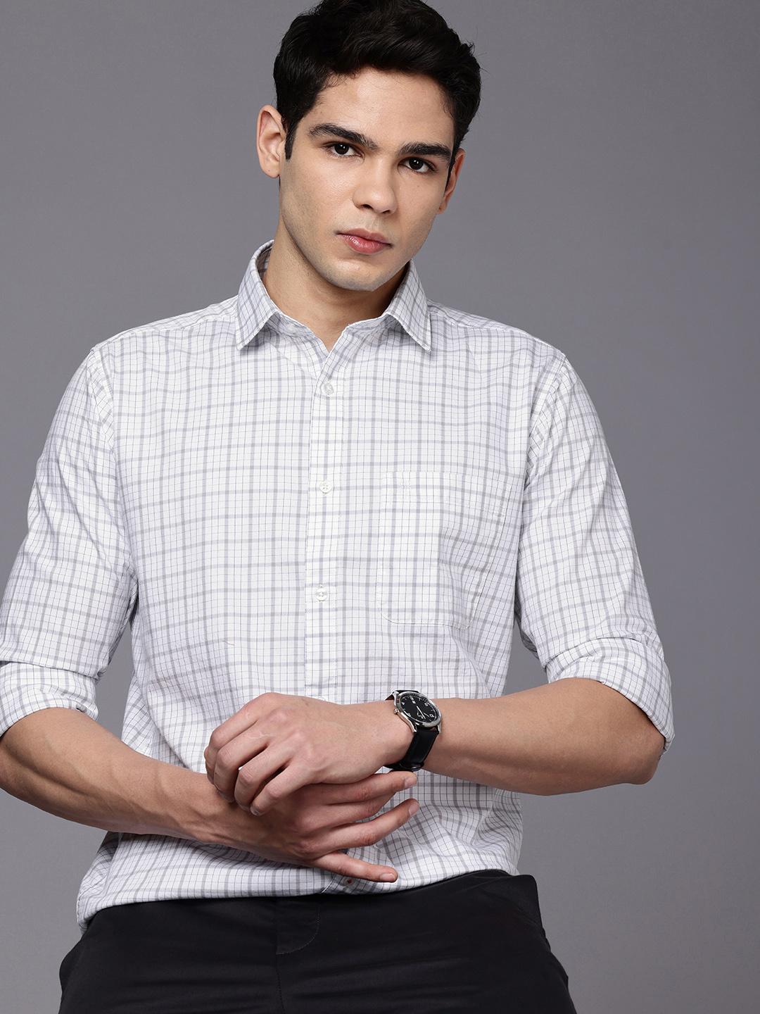 Buy Raymond Pure Cotton Slim Fit Checked Casual Shirt - Shirts for Men ...