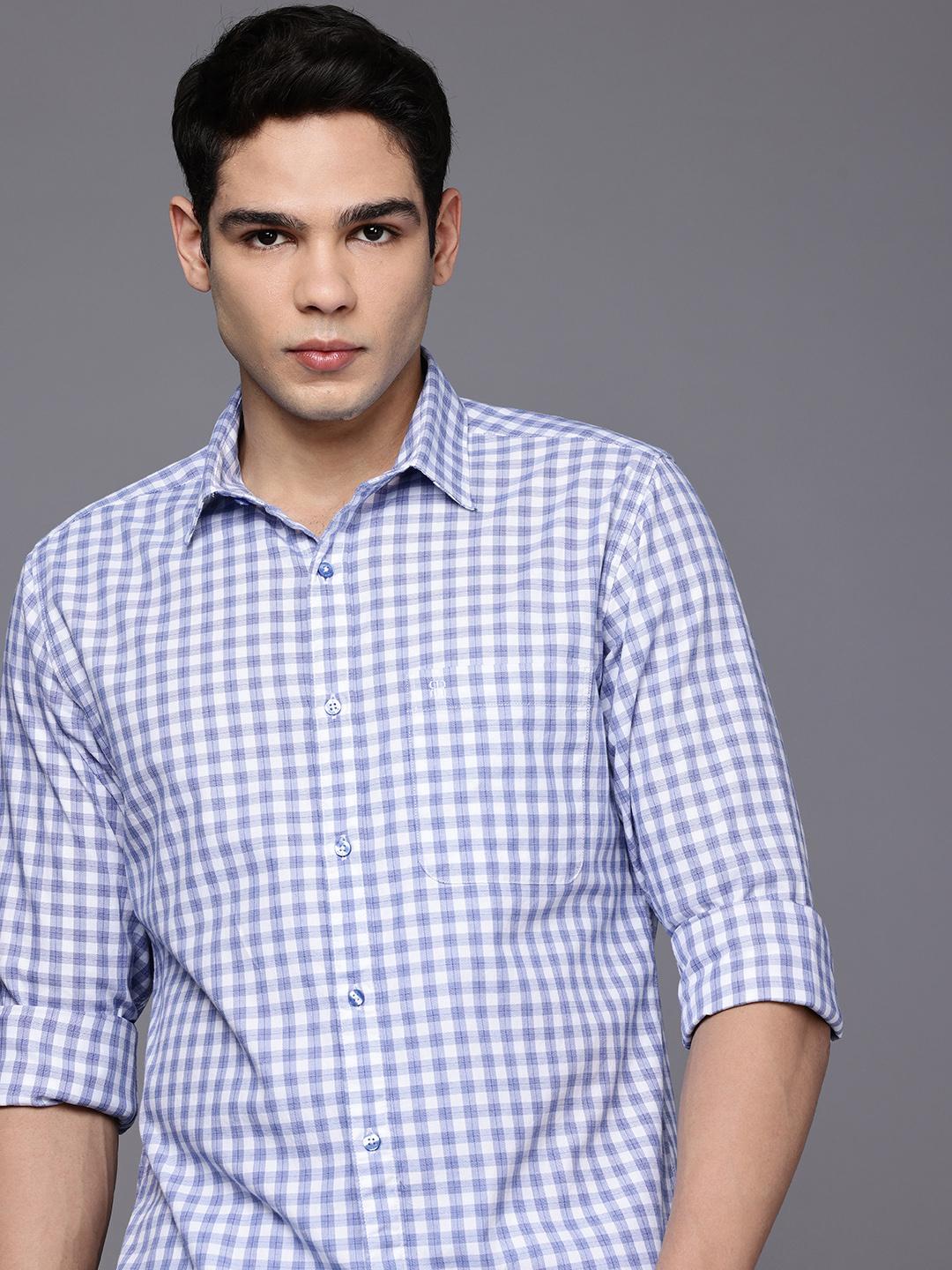 Buy Raymond Pure Cotton Slim Fit Checked Casual Shirt - Shirts for Men ...