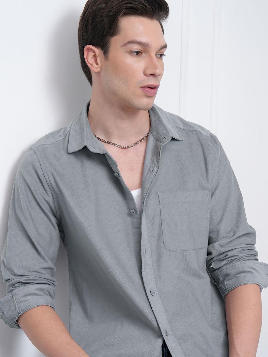 Buy HIGHLANDER Men Corduroy Textured Casual Slim Fit Shirt - Shirts for ...