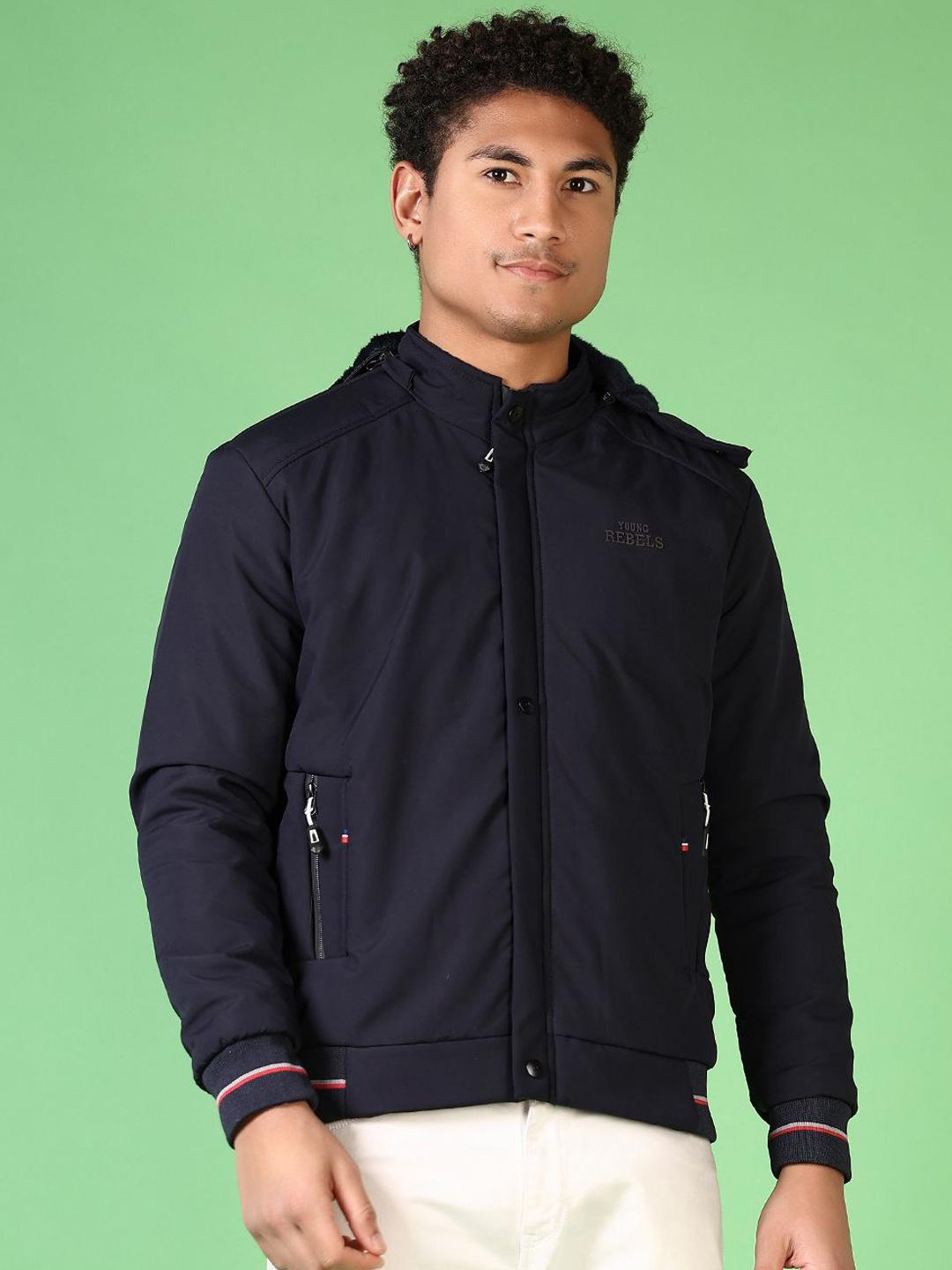 Buy V Mart Men Hooded Solid Cotton Casual Bomber Jacket - Jackets for ...