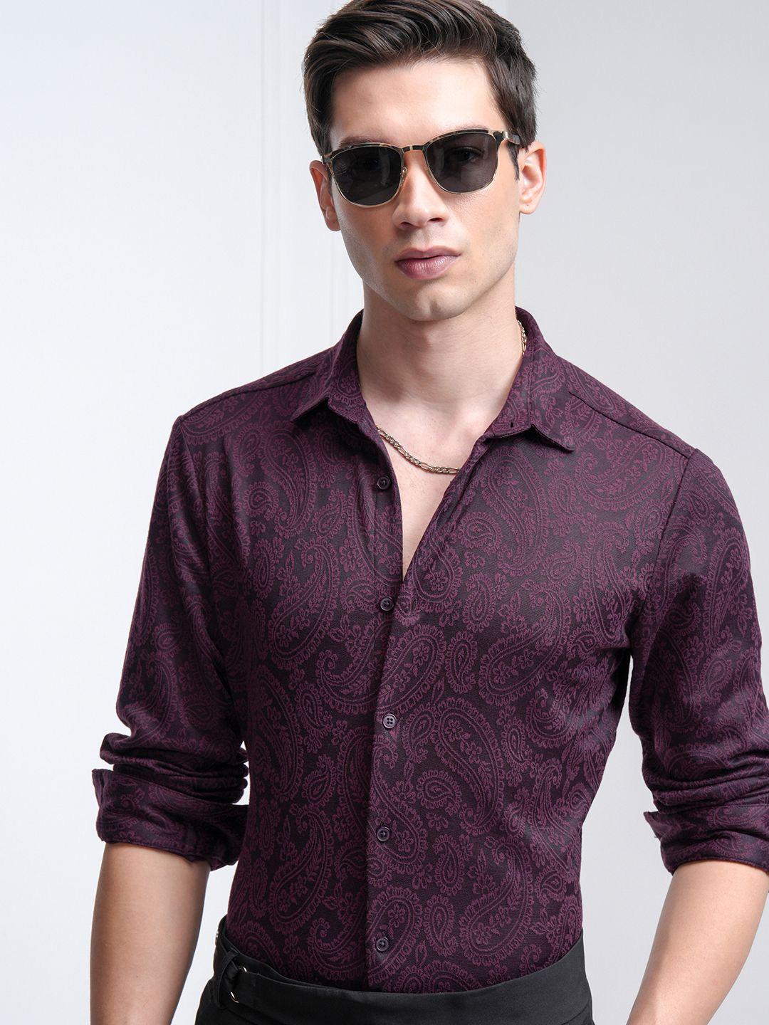 Buy HIGHLANDER Men Reg Collar Full Slv Jacquard Shirt - Shirts for Men ...