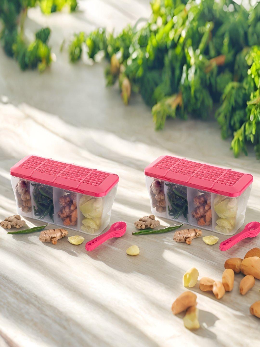 Buy Metrolife 4 In 1 Masala Box Container Set Pink Plastic Easy To ...