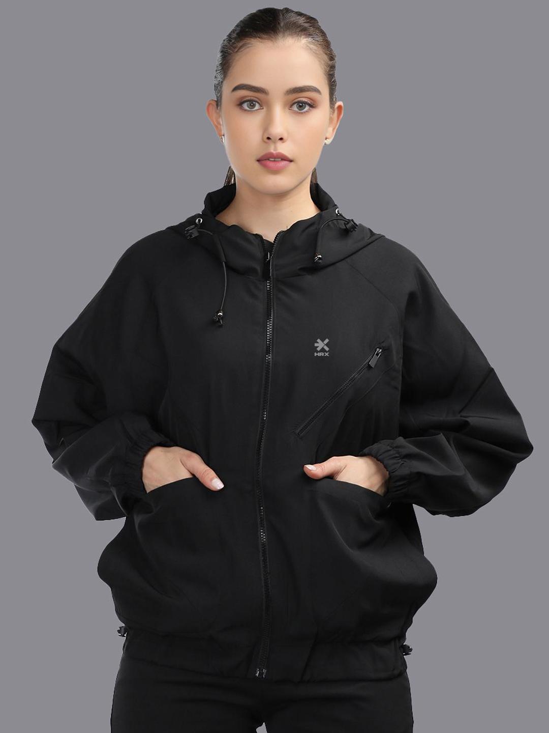 Buy HRX By Hrithik Roshan Women Hooded Solid Sporty Windcheater Jacket ...