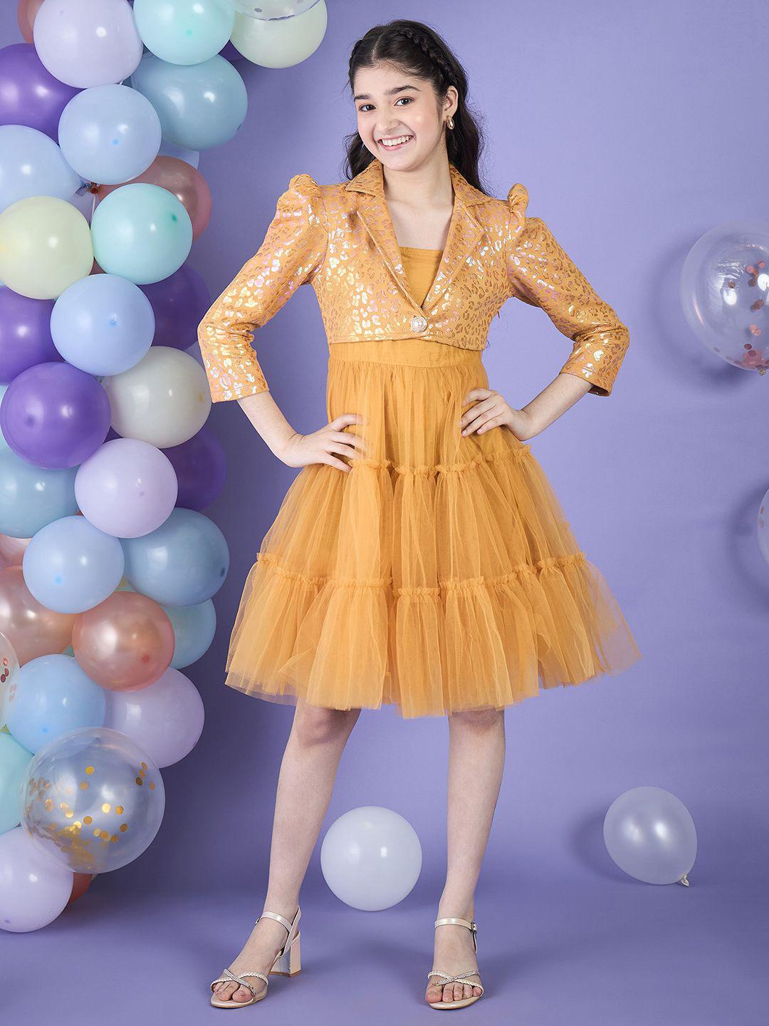 Buy Cherry & Jerry Girls Printed Layered Fit & Flare Dress - Dresses ...