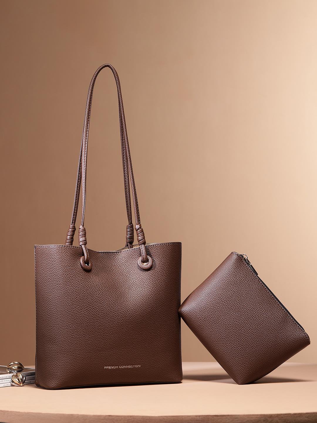 Buy French Connection Textured Structured Shoulder Bag With Pouch ...