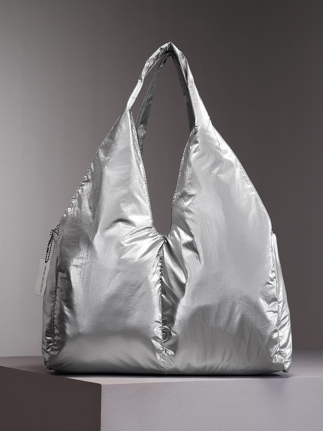 Buy French Connection Quilted Metallic Hobo Shoulder Bag - Handbags for ...