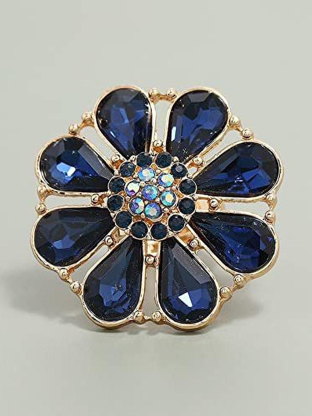Buy DESTINY JEWELS Gold Plated Stone Studded Finger Rings - Ring for ...