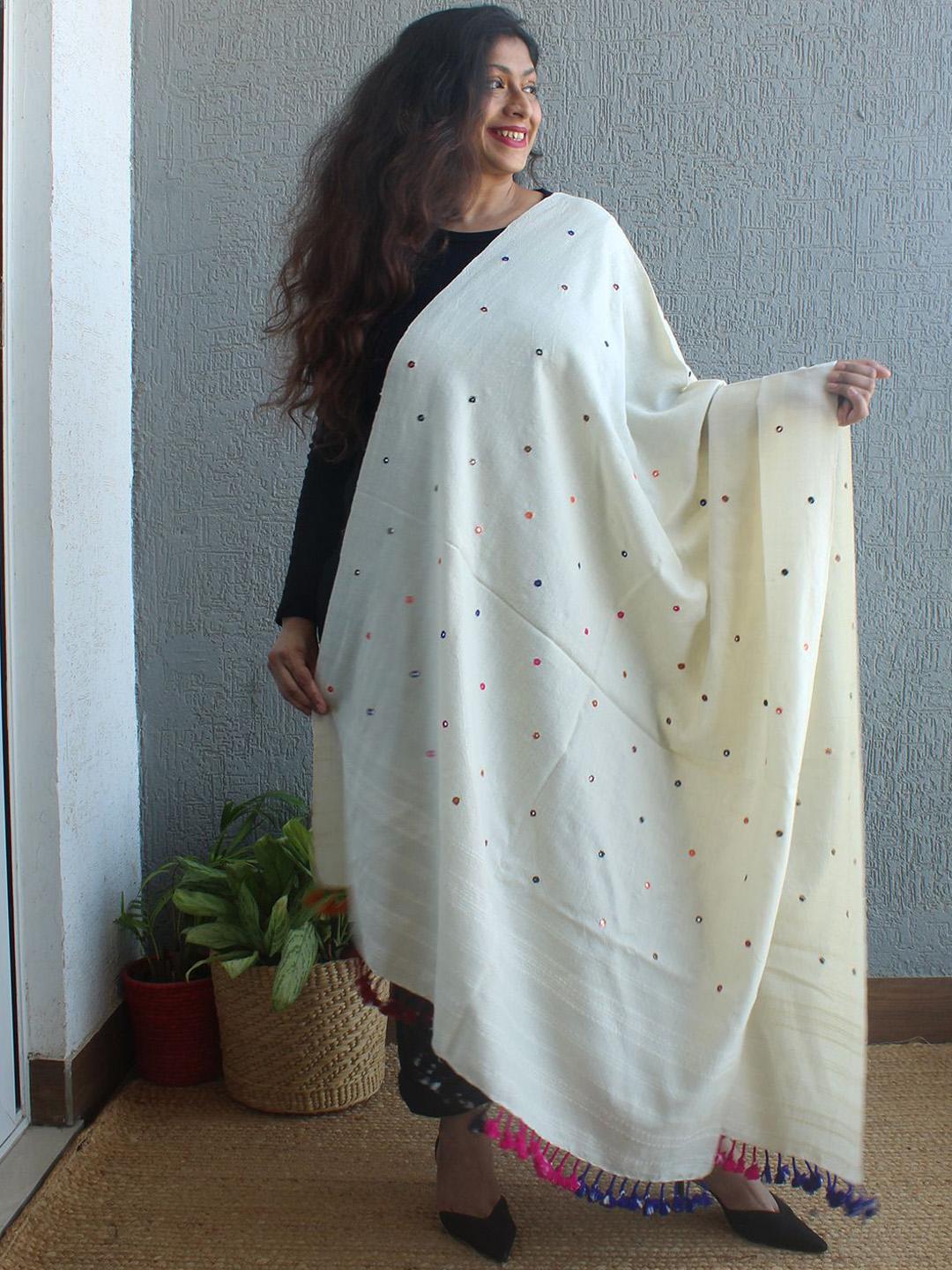 Buy Weaves Of Tradition Women Ethnic Motifs Woven Design Shawl - Shawl ...