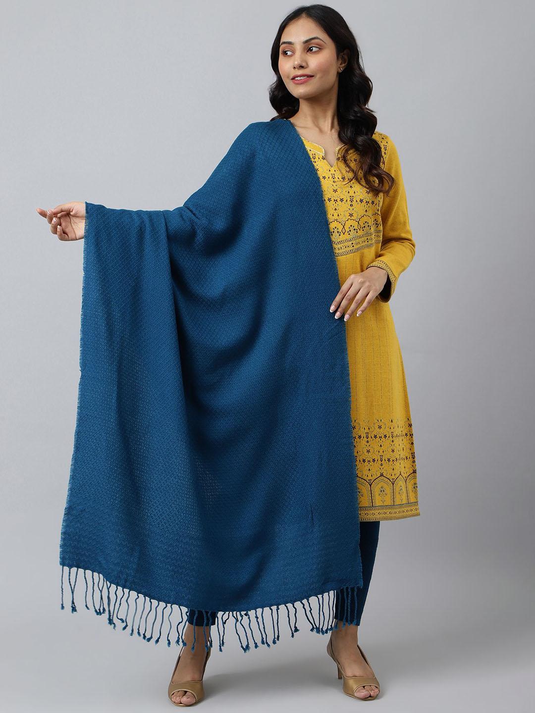 Buy AURELIA Geometric Woven Design Acrylic Shawl - Shawl for Women ...