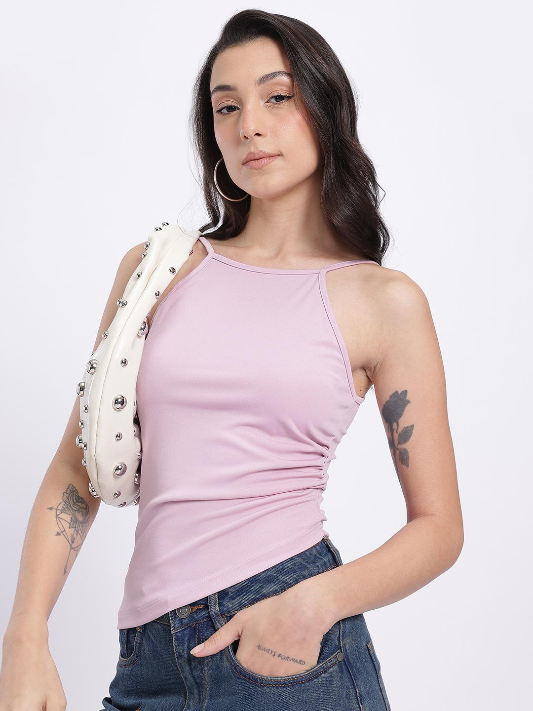 Buy Lavender Halter Neck Sleeveless Top - Tops for Women 32020379 | Myntra