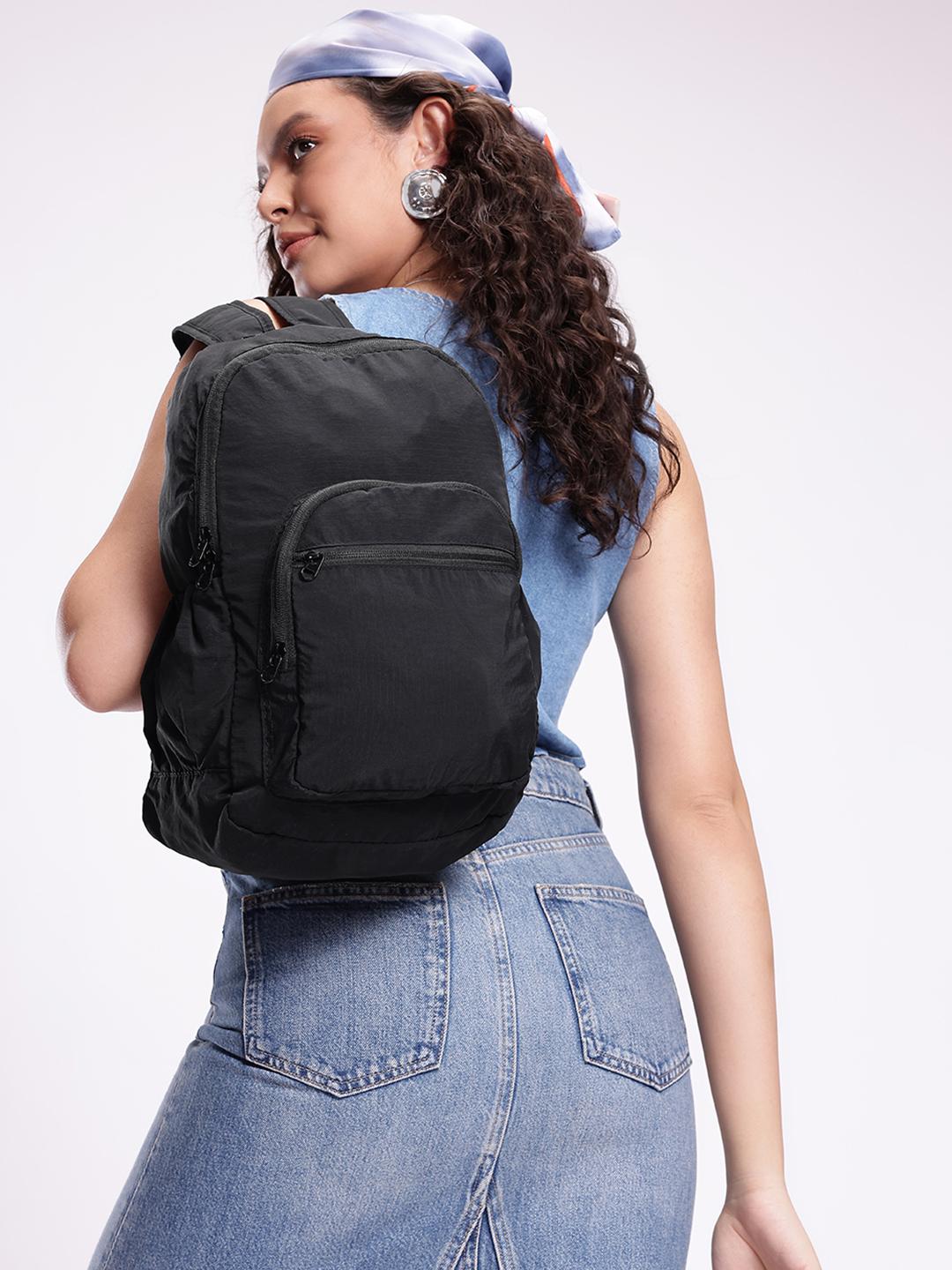 Buy Roadster Women Black Collge Backpack With Pouch - Backpacks for ...