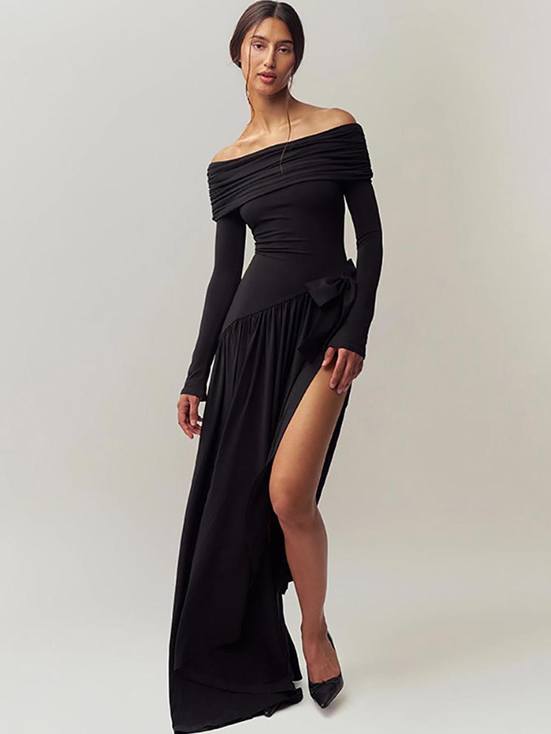 Buy StyleCast X Revolte Women Off Shoulder Ruffled Fit & Flare Dress ...